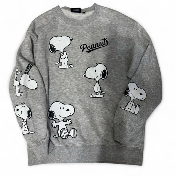Peanuts | Tops | Peanuts Gray Snoopy Sweater | Poshmark